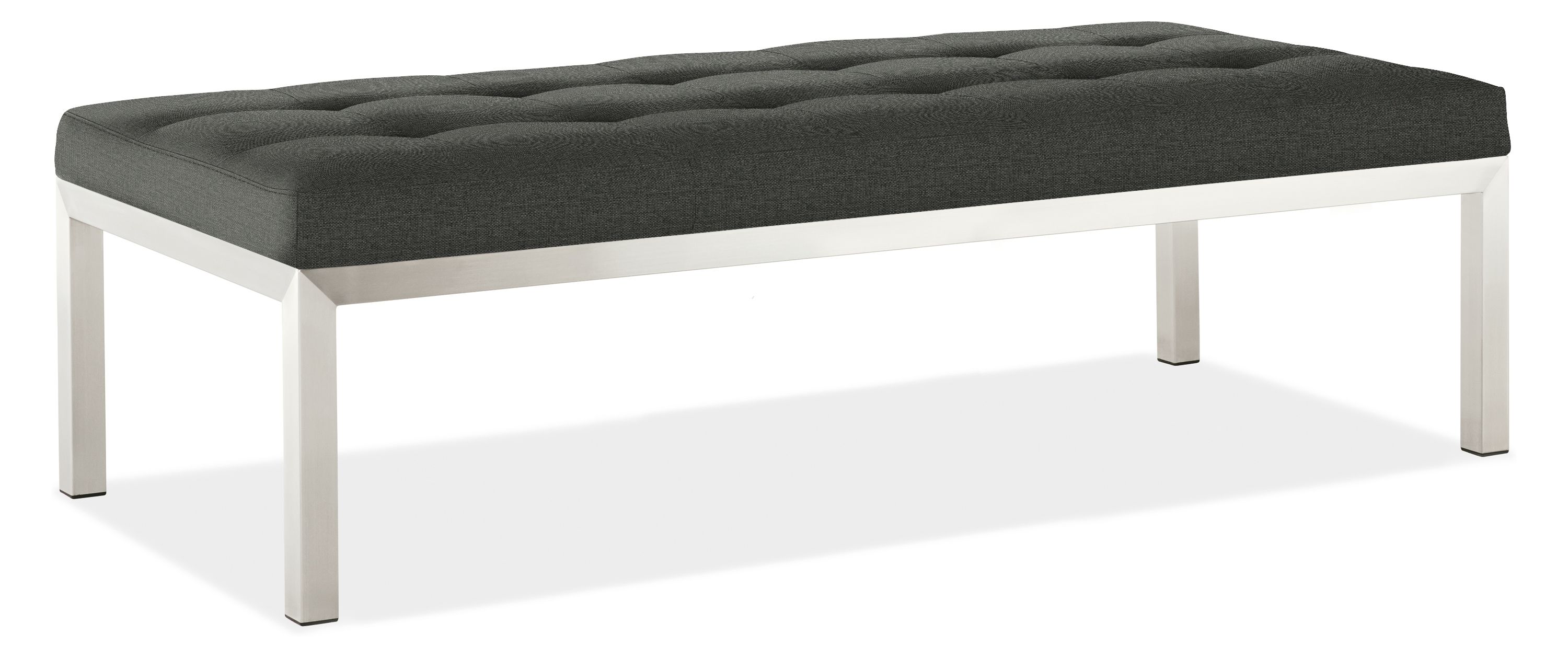 Ravella 56w 24d 16h Bench in Sumner Charcoal with Stainless Steel Base ...