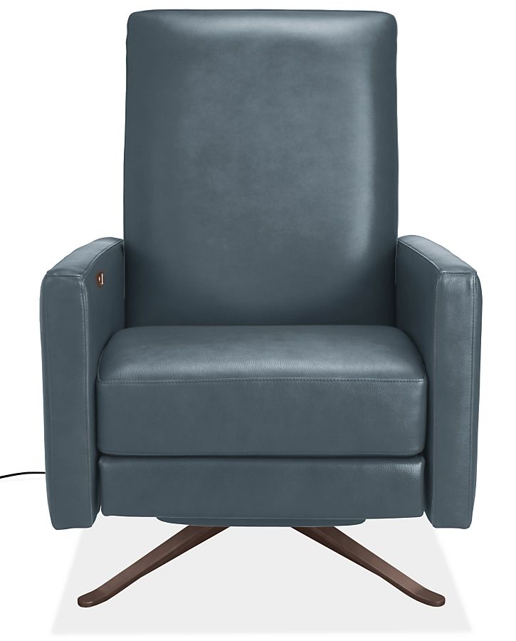 Arlo Power Recliner Thin-Arm in Urbino Cadet Leather w/Burnished Bronze ...