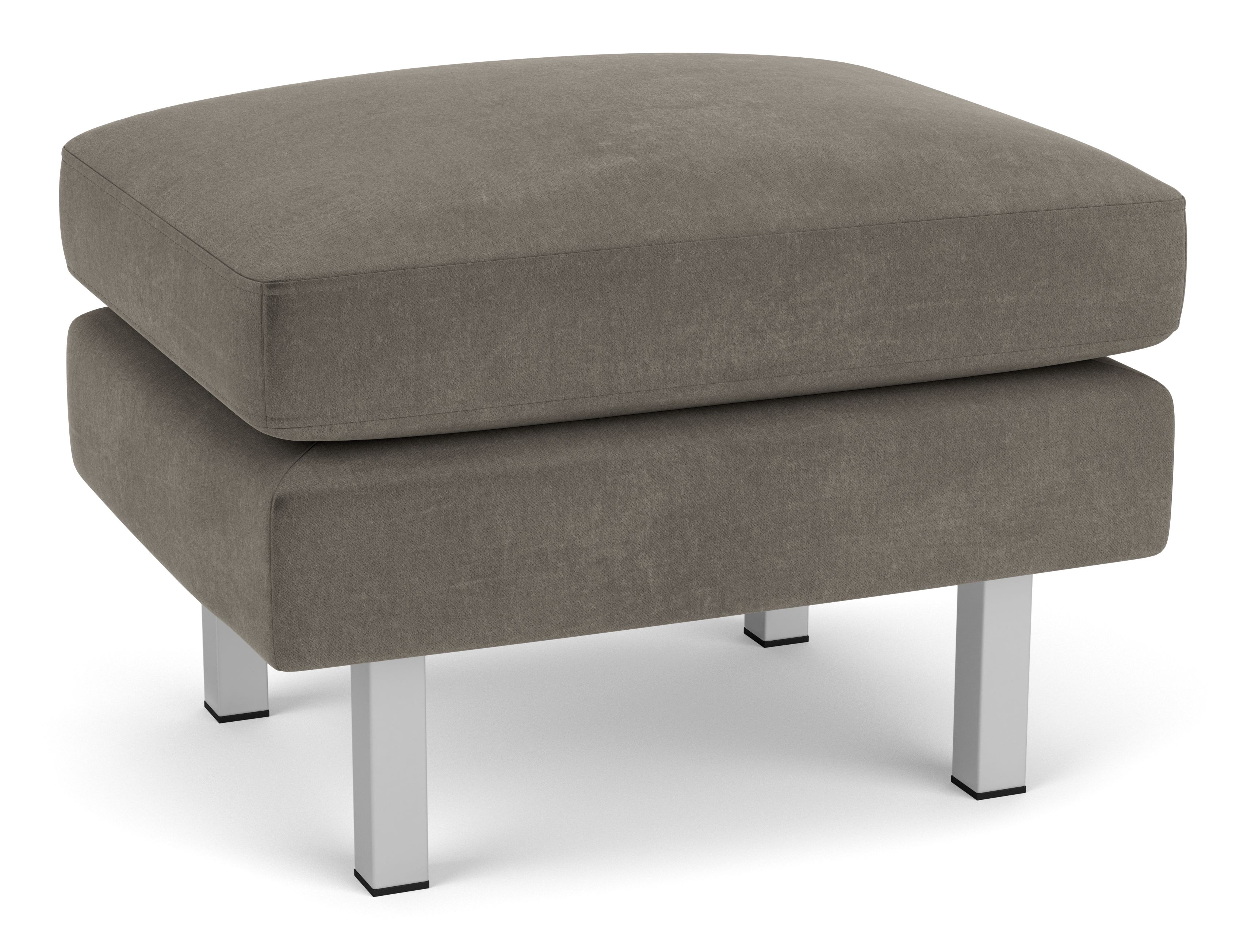 Jasper 27w 20d 18h Ottoman in Banks Charcoal with 1.5"sq Stainless ...