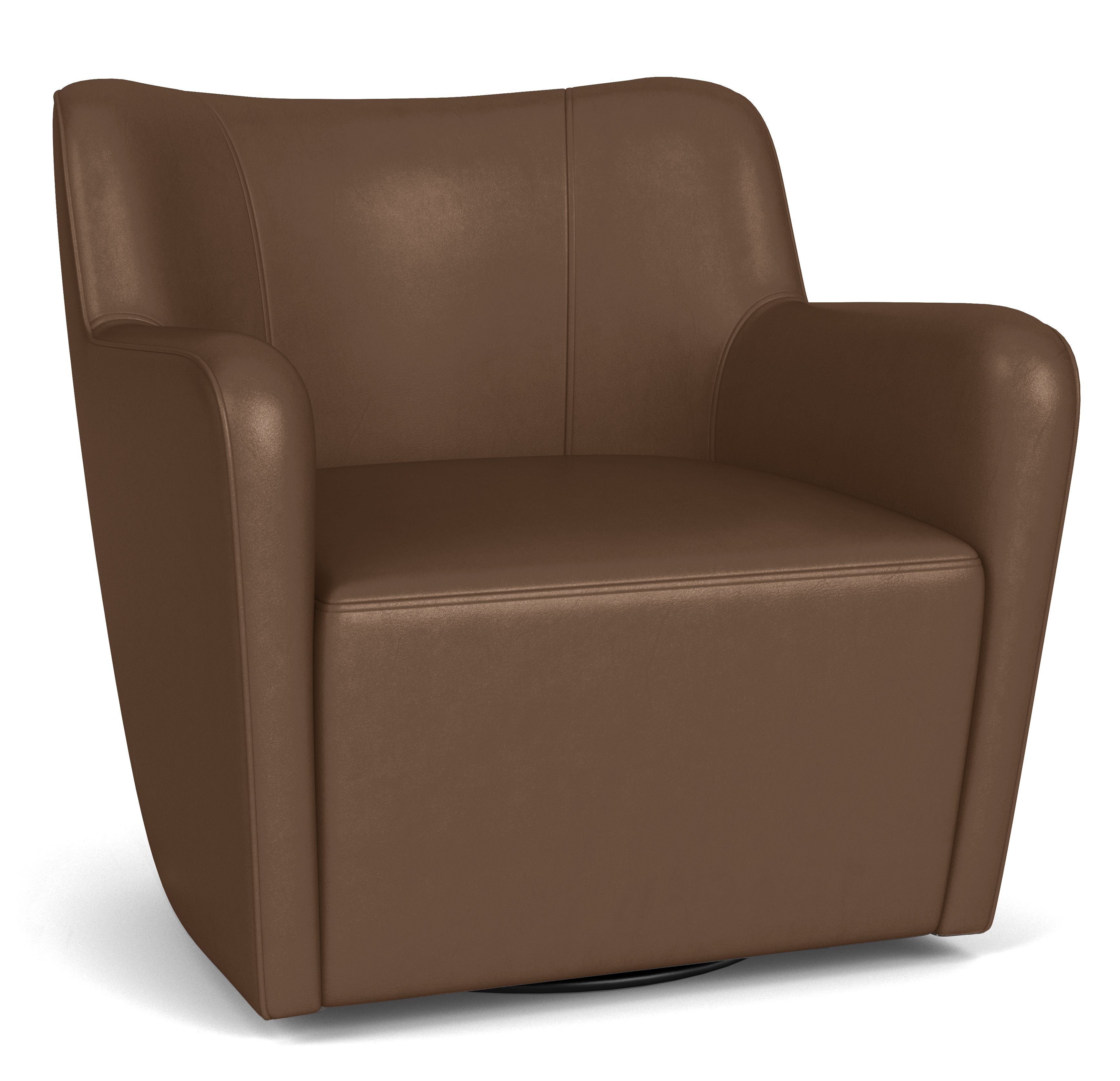 Lily Swivel Chair in Vento Pewter Leather - Modern Chairs on Sale ...