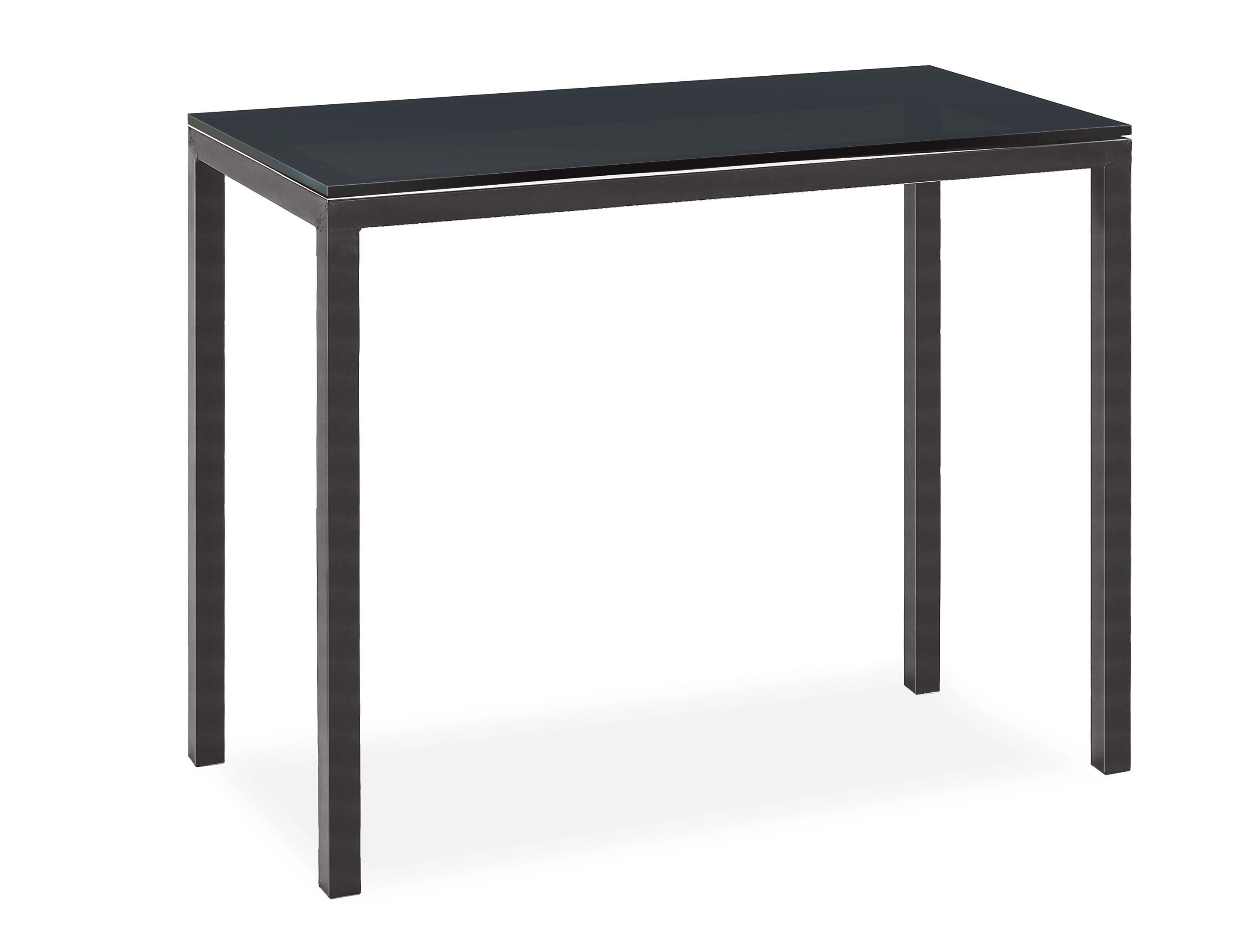 Parsons 24w 12d 24h Outdoor Side Table in 1.5" Graphite w/Smoked Glass ...