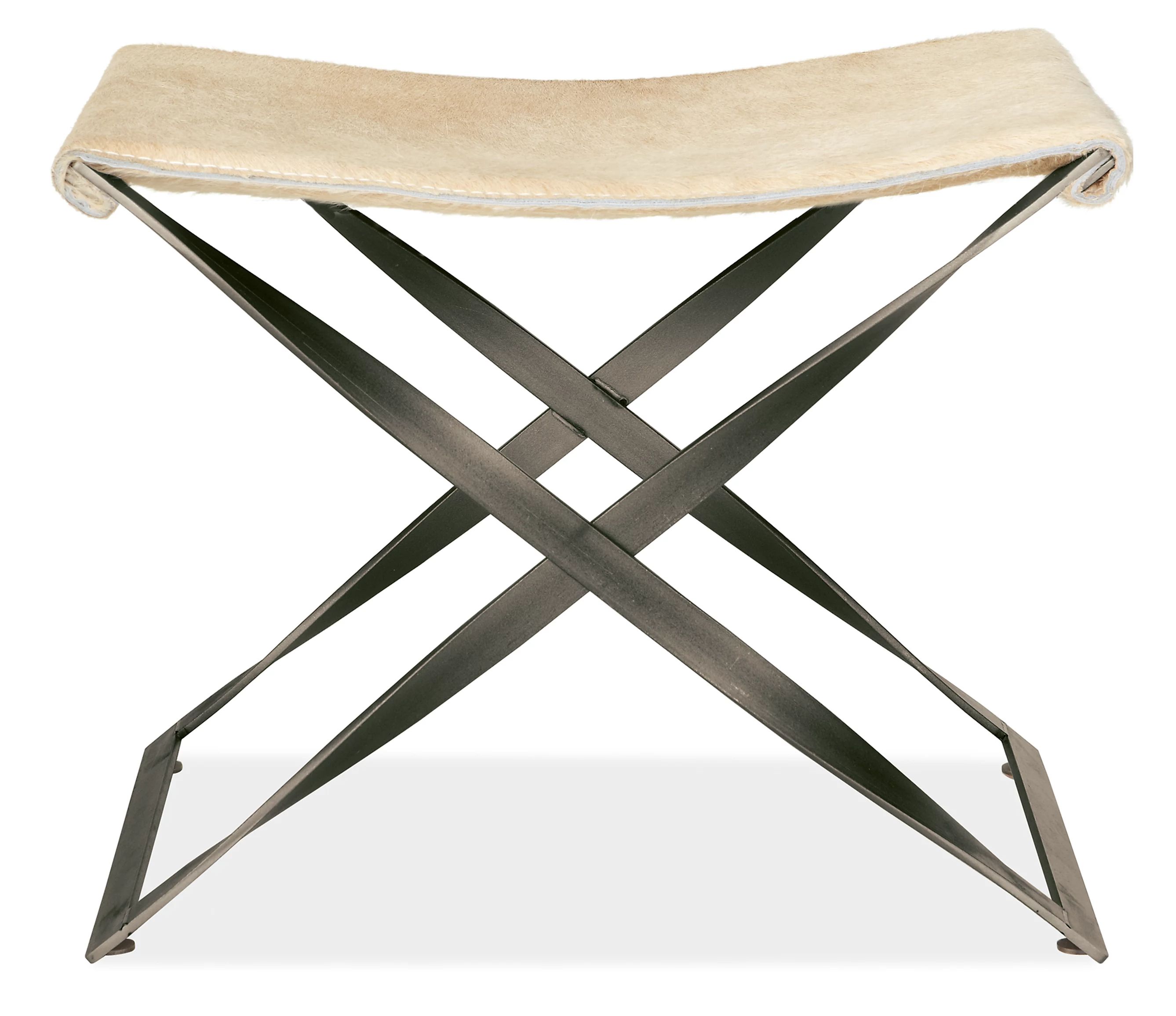 Karr Stool in Buff Cowhide w/Gunmetal Legs - Stools - Bath - Room & Board