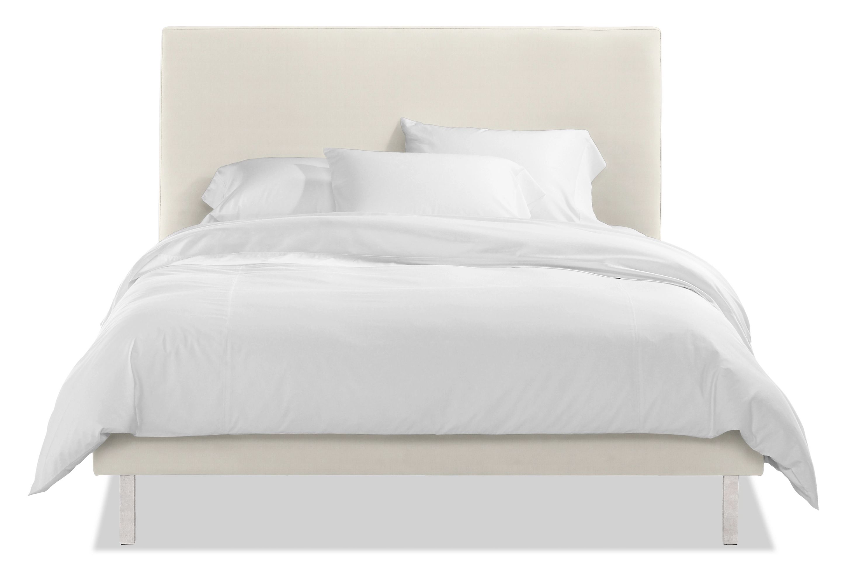 Ella King Bed in Tepic White with Stainless Steel Legs - Beds - Bedroom ...