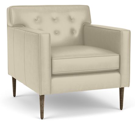 Holmes 30" Chair in Urbino Ivory Leather - Modern Chairs on Sale ...