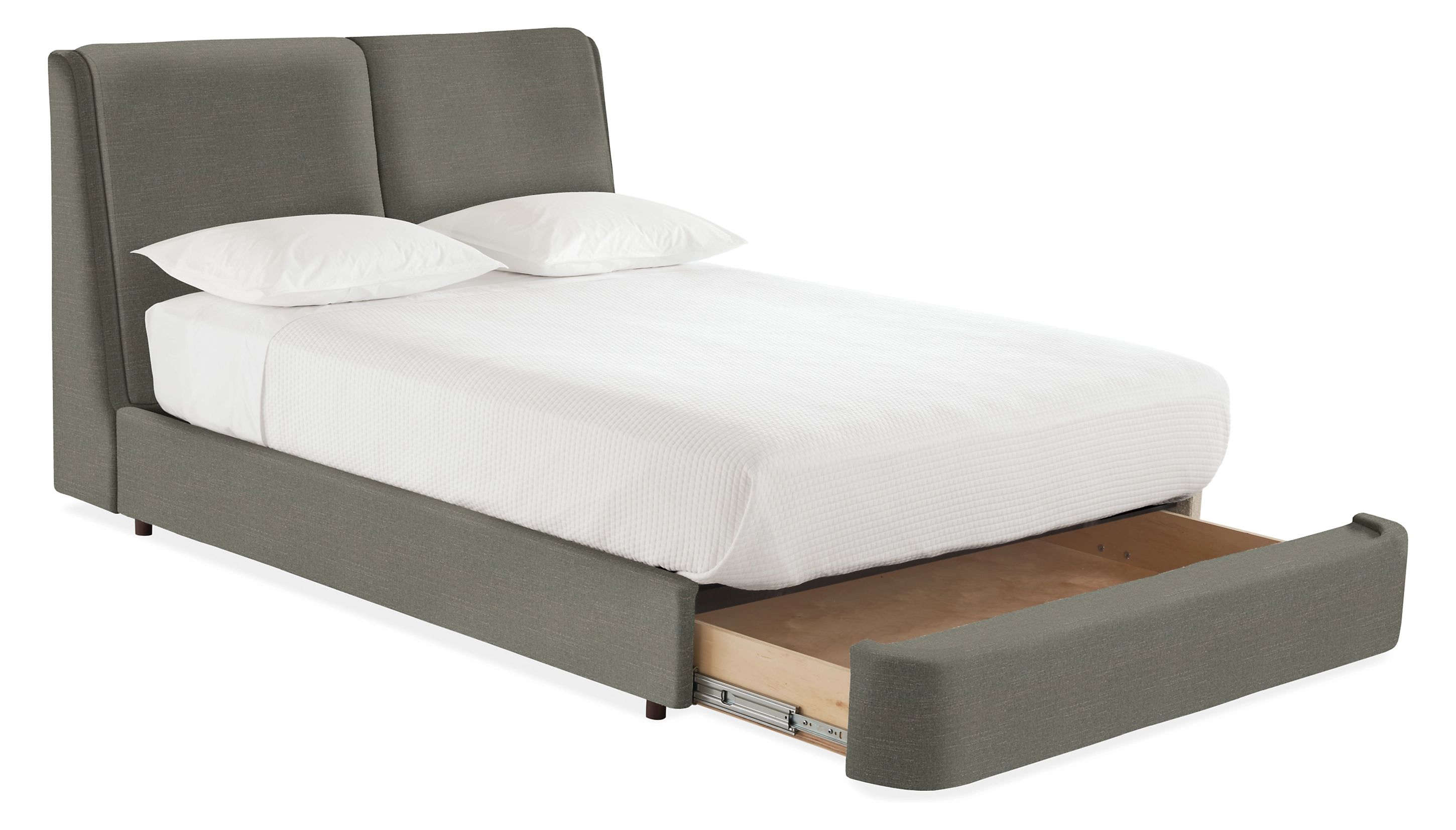 Nora King Storage Bed in Hawkins Charcoal - Beds - Bedroom - Room & Board