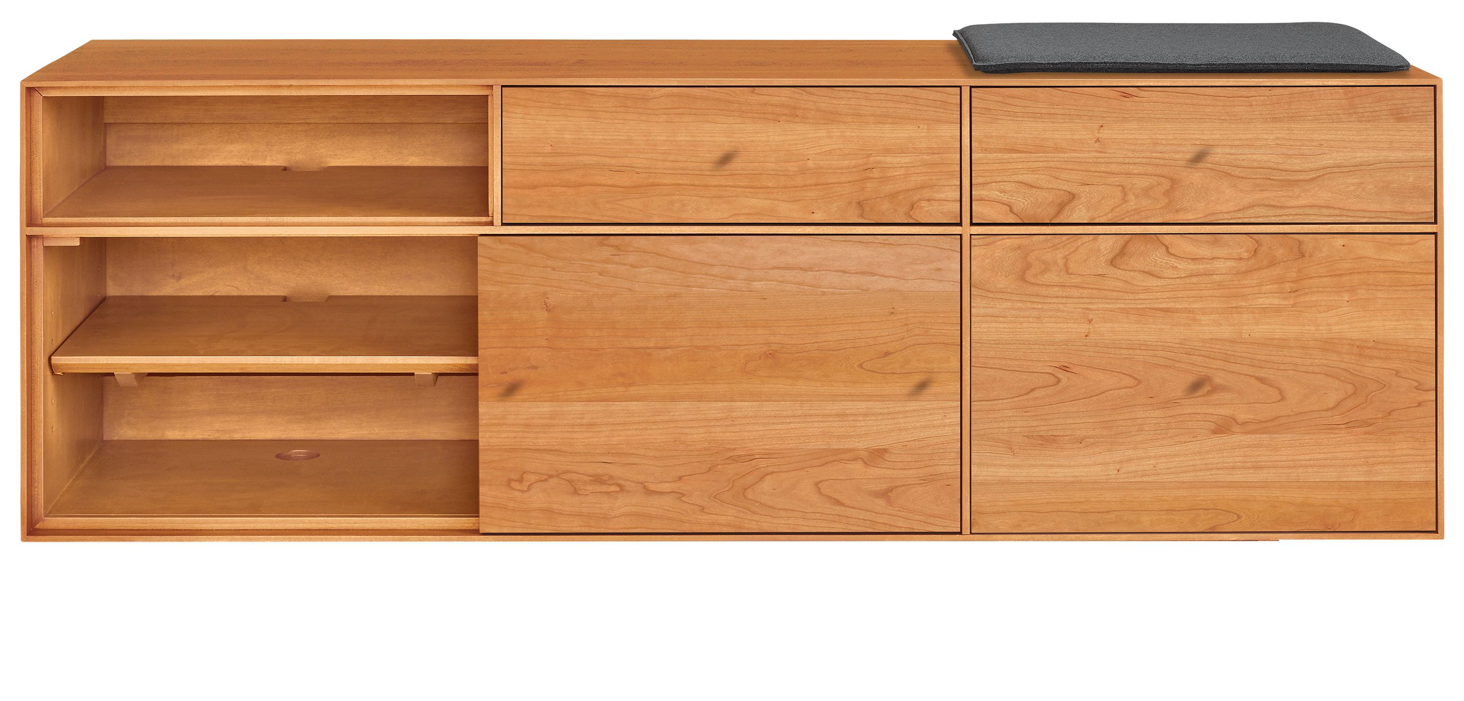 Hudson Wood Base File Storage Benches with Cushion - Modern Office ...