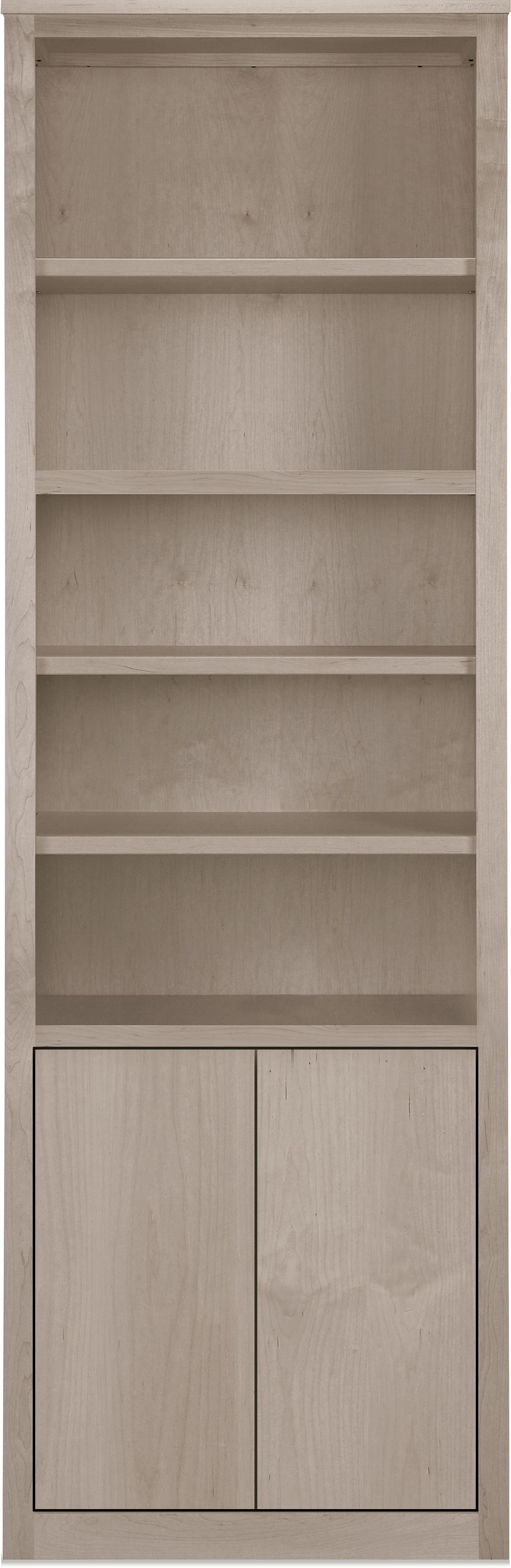 Woodwind 29w 17d 86h Bookcase with Doors in Shell with Natural Steel ...