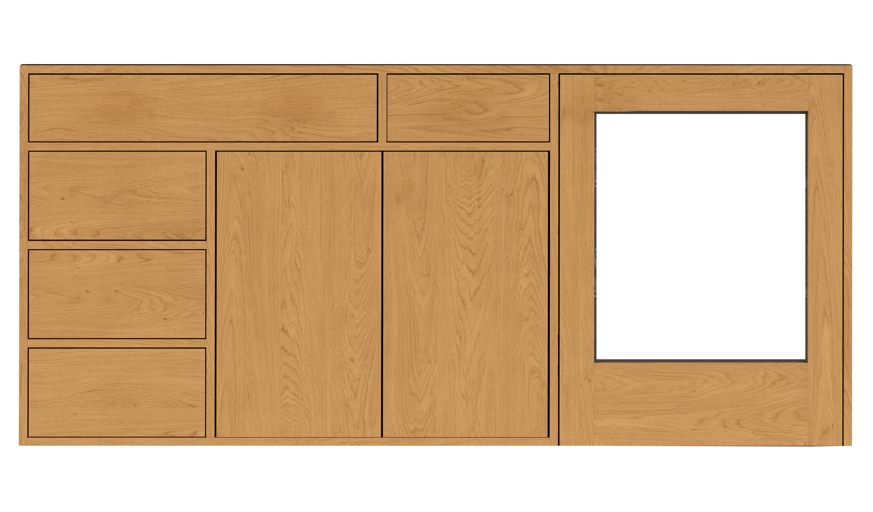 Linear Storage Cabinets with Refrigerator - Modern Storage and Entryway ...