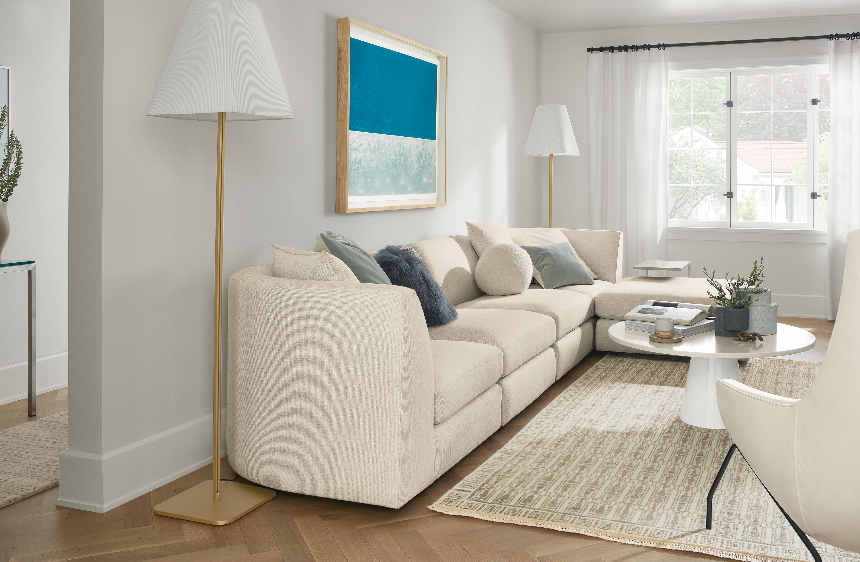Room and board modular sectional store