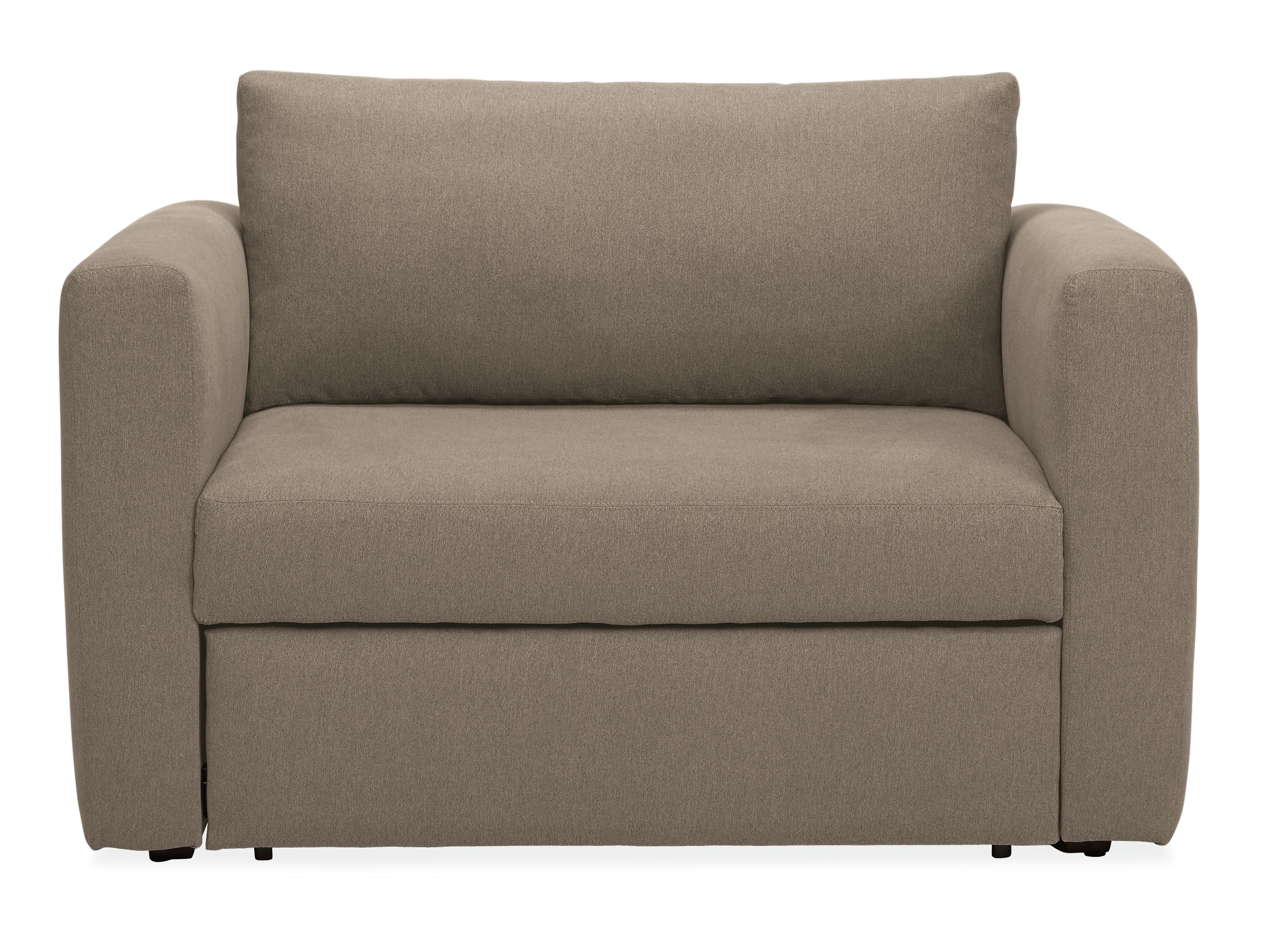 Room Board Modern Oxford Slope Arm Popup Platform Chair and A Half in Grey Sumner Fabric Stain Resistant Fabric
