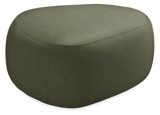 Asher 32w 25d 15h Ottoman in Flint Olive - Ottomans - Living - Room & Board
