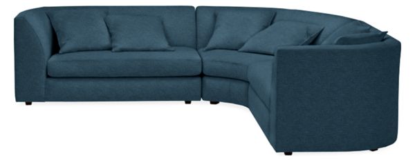 Astaire 100x100" Three-Piece Curved Sectional in Mori Ink - Modern ...