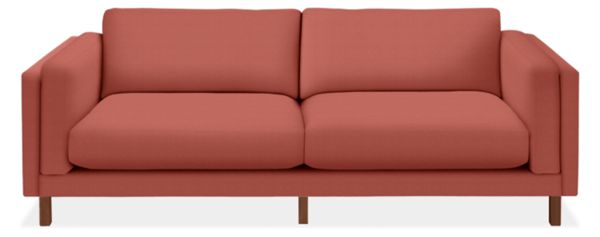 Cade 91" Sofa in Tristan Coral with Mocha Legs - Modern Sofas and ...