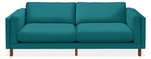 Cade 91" Sofa in Tristan Teal with Mocha Legs - Modern Sofas and ...