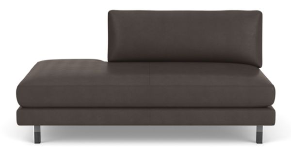 Cade 67" Right-Back Sofa in Urbino Smoke Leather with Natural Steel ...