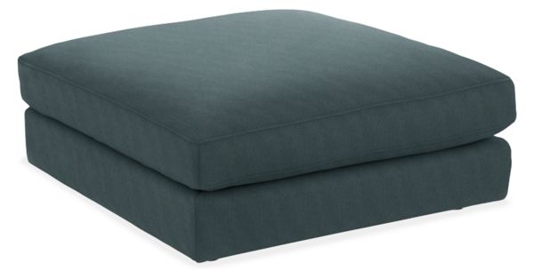 Linger 37w 37d 17h Square Ottoman in Flint Haze - Ottomans - Living ...