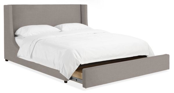 Marlo California King Storage Bed in Gino Cement - Beds - Bedroom ...