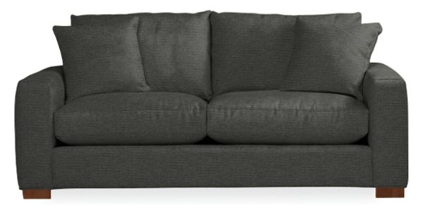 Metro 75" Sofa in Sumner Charcoal with Mocha Legs - Modern Sofas and ...