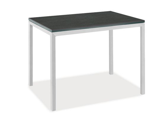 Parsons 30w 20d 24h Outdoor Side Table in Stainless Steel w/Dark Grey ...