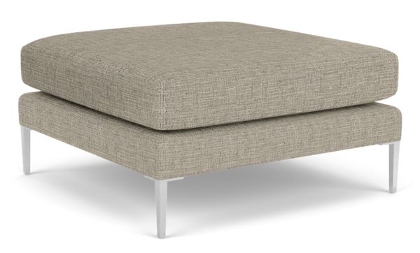 Palm 35x35" Ottoman in Phipps Taupe with Aluminum Legs - Outdoor ...