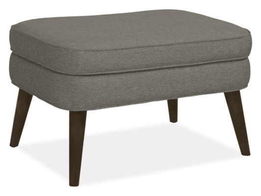 Quinn 26w 20d 16h Ottoman in Sumner Graphite w/Charcoal Legs - Ottomans ...