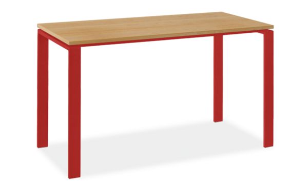 Rand 60w 30d 35h Table in Scarlet with Solid Maple Top - Modern Dining ...