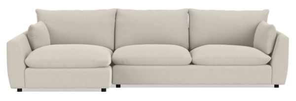Weber 121" Sofa with Left-Arm Chaise in Sumner Ivory - Modern Sofas ...