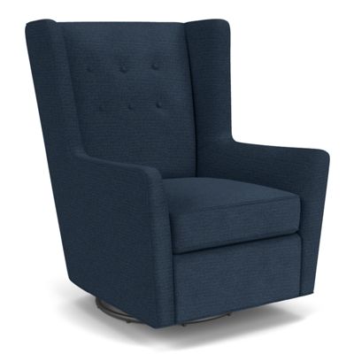Wren Swivel Glider Chair in Sumner Navy - Modern Chairs on Sale ...