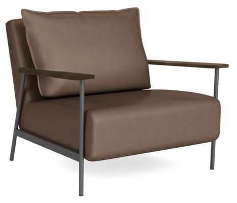 Xavier Chair in Cyrus Putty Leather with Charcoal Arms - Modern Chairs ...