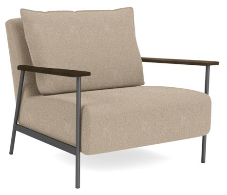 Xavier Chair in Dornick Ivory with Charcoal Arms & Natural Steel Frame ...